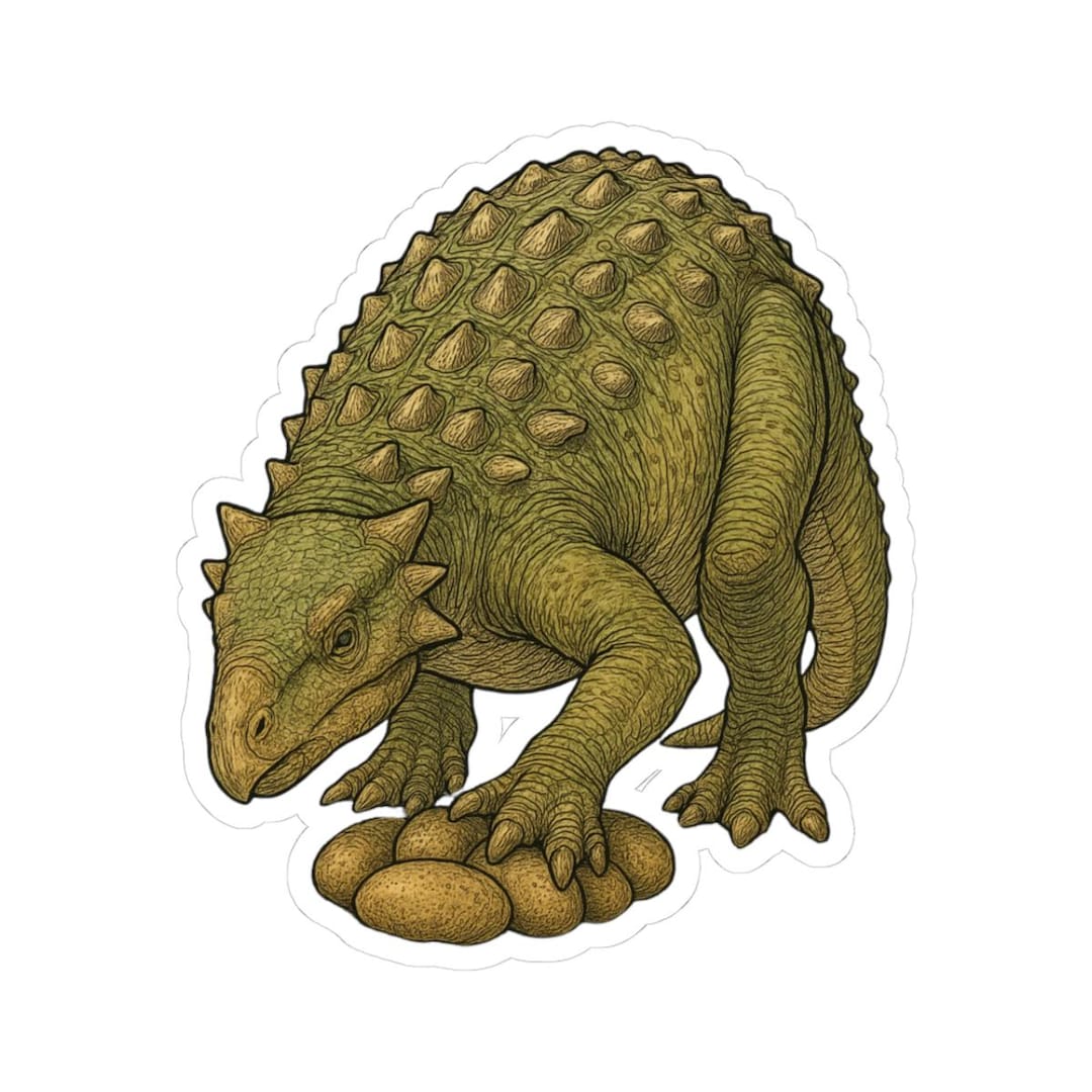 Ankylosaurus Protecting Eggs Dinosaur Sticker | Biopunk Ambience ...