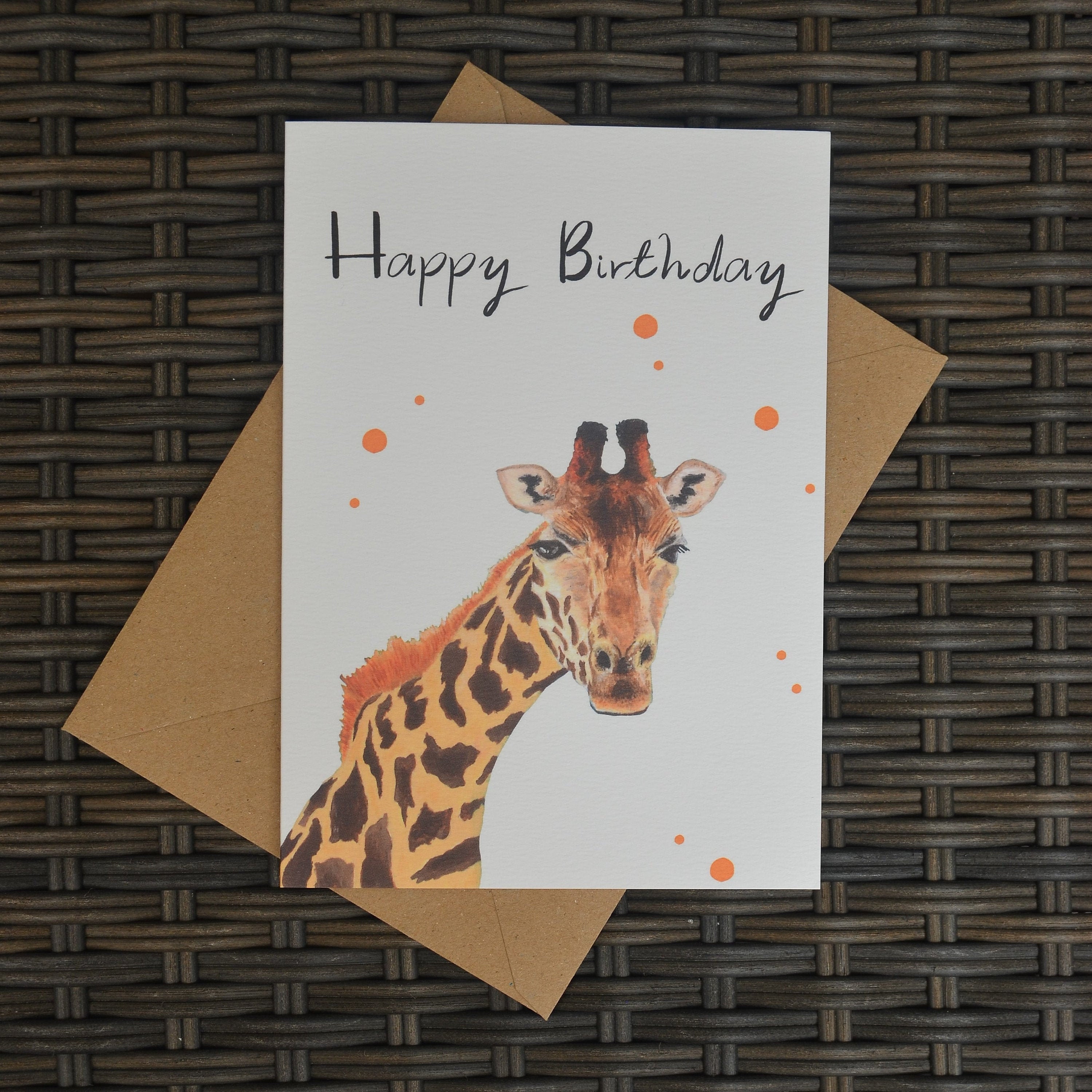 Birthday card Giraffe Happy Birthday | Etsy