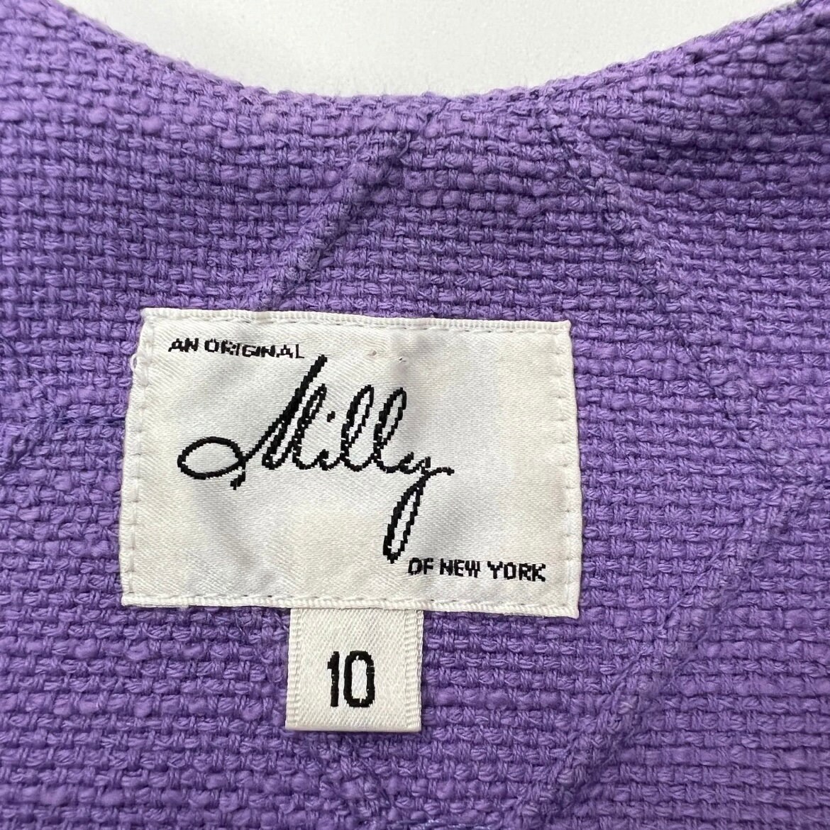 Original Milly New York Purple Navy Wood Beaded Cotton Sheath Dress ...