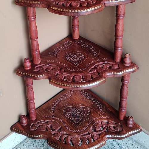 Wooden Corner Stand/ Shelve/corner Table - Etsy