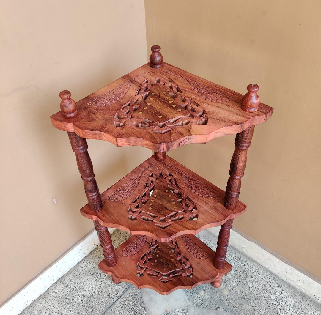 Wooden Corner Stand/ Shelve/corner Table - Etsy