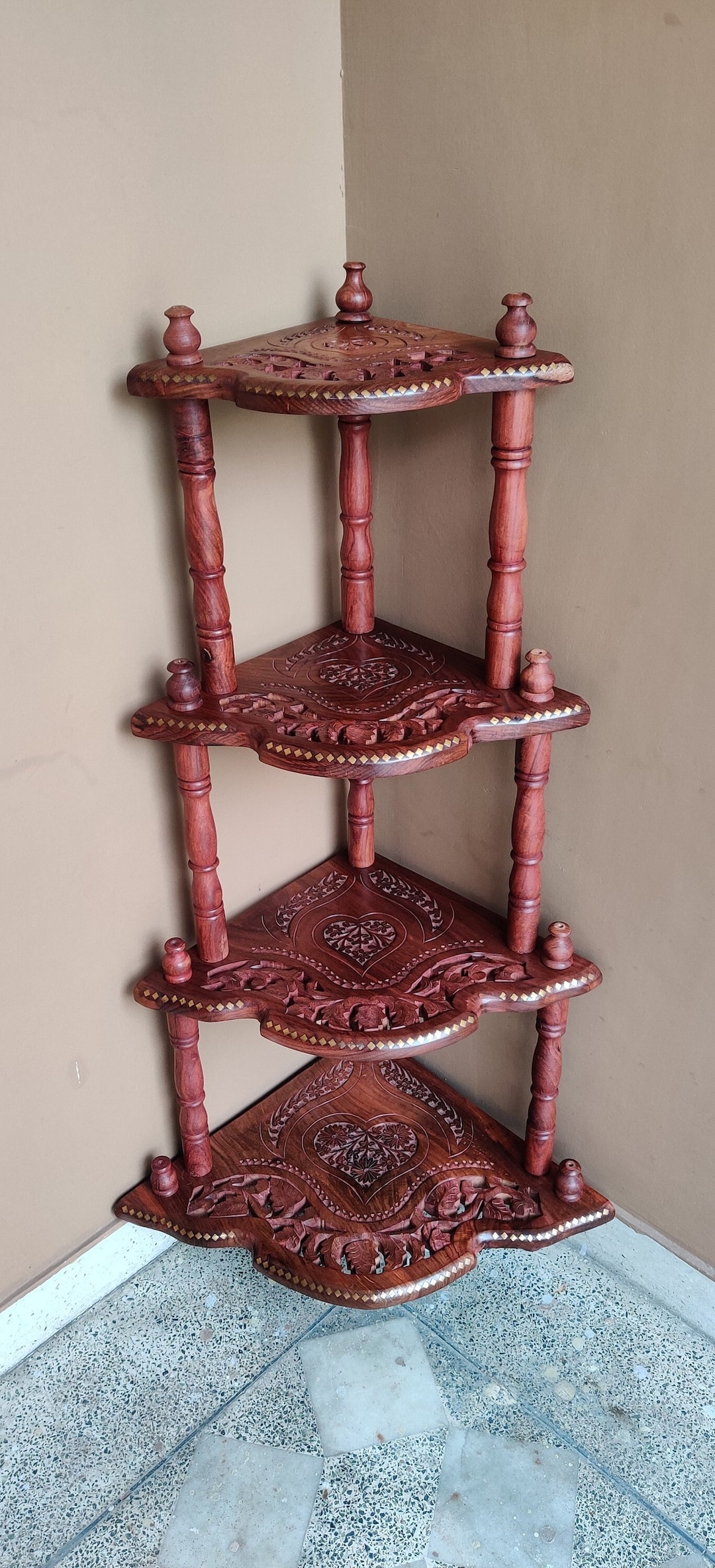 Wooden Corner Stand/ Shelve/corner Table - Etsy