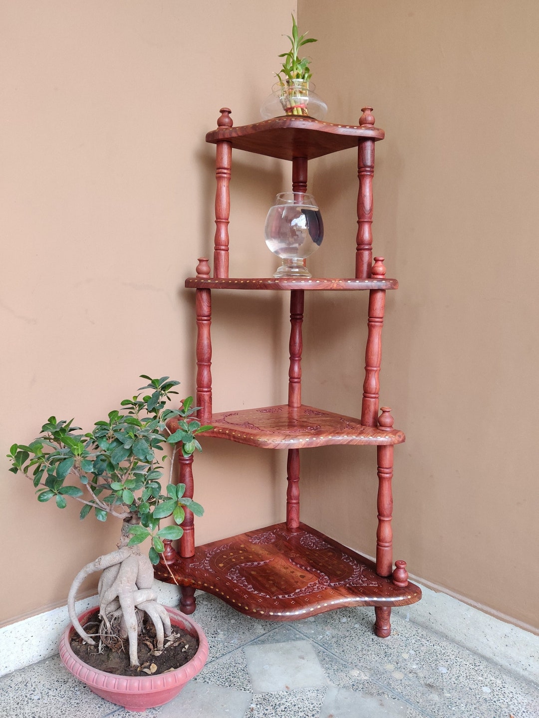 Wooden Corner Stand/ Shelve - Etsy