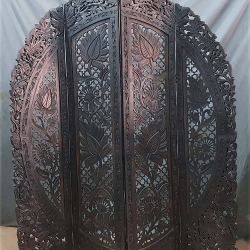 Wooden Indian Painted Screen Room Divider Partition Panel - Etsy