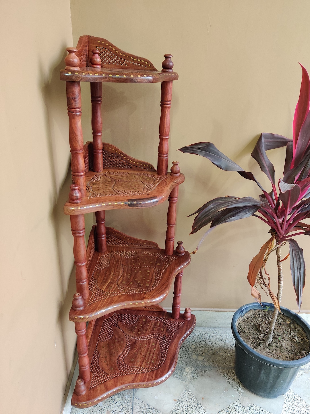 Wooden Corner Stand/ Shelve - Etsy