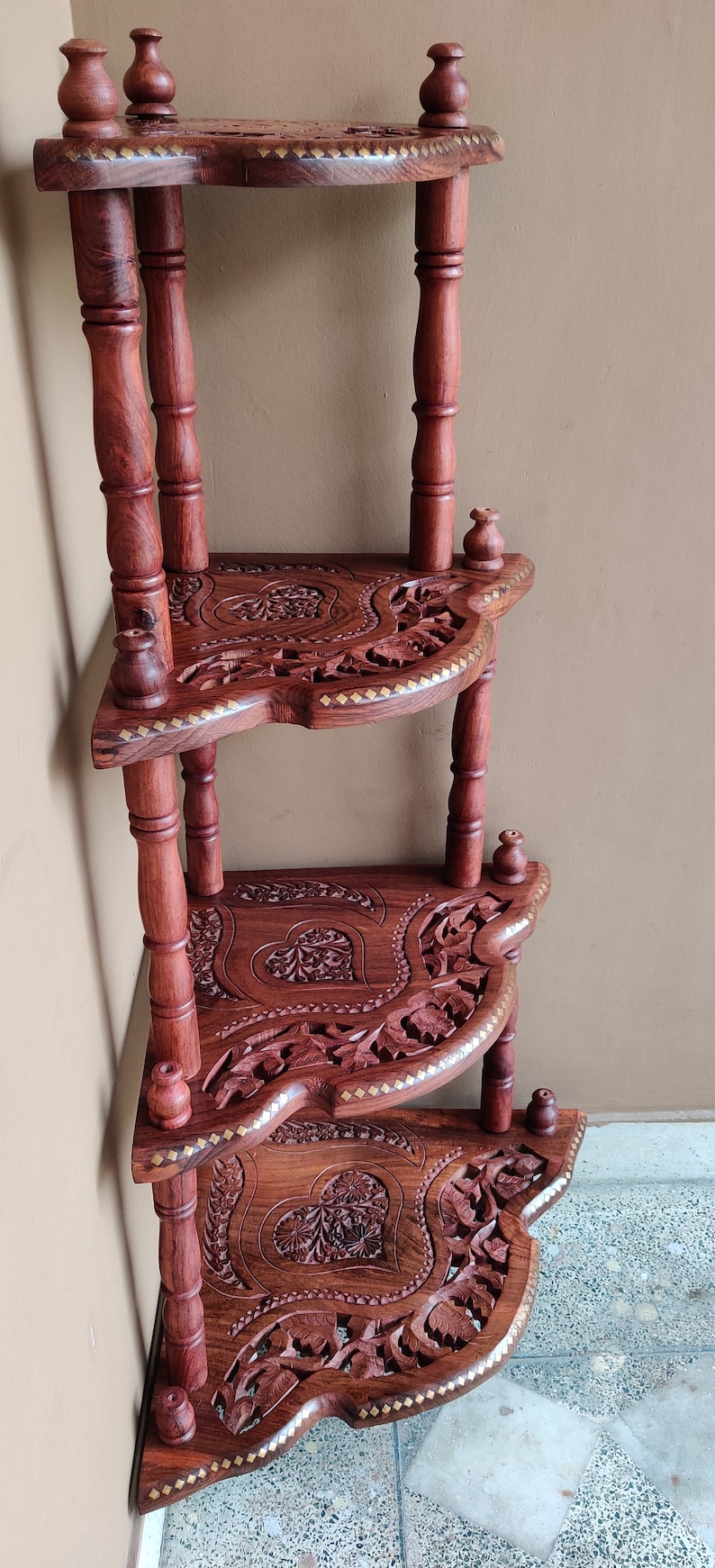 Wooden Corner Stand/ Shelve/corner Table - Etsy