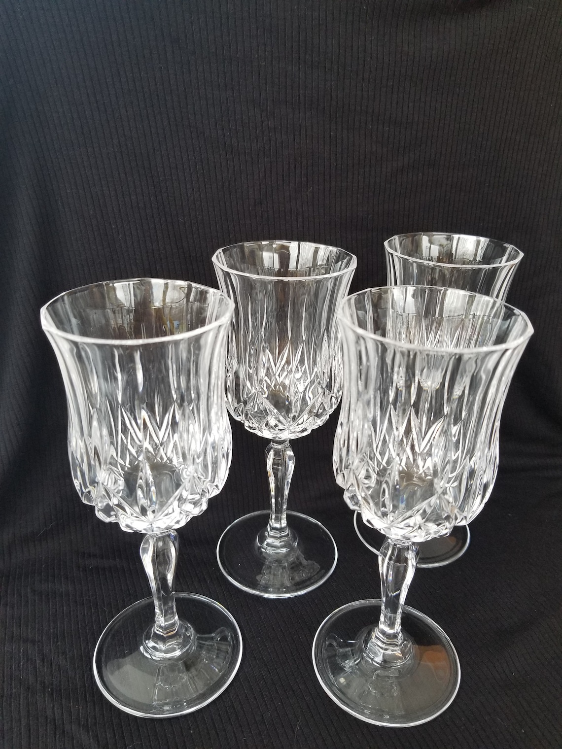 Royal Crystal Rock (RCR) ITALY Opera Pattern 4 Pcs 6 7/8" Wine Glasses ...