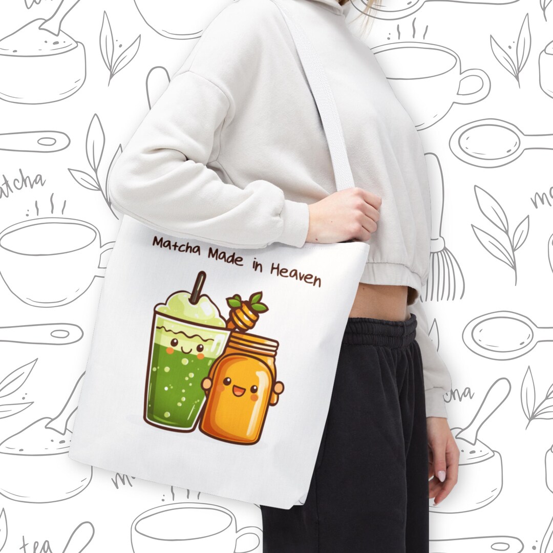 Matcha Made in Heaven Tote Bag, Iced Matcha & Honey Tote, Cute Gift ...