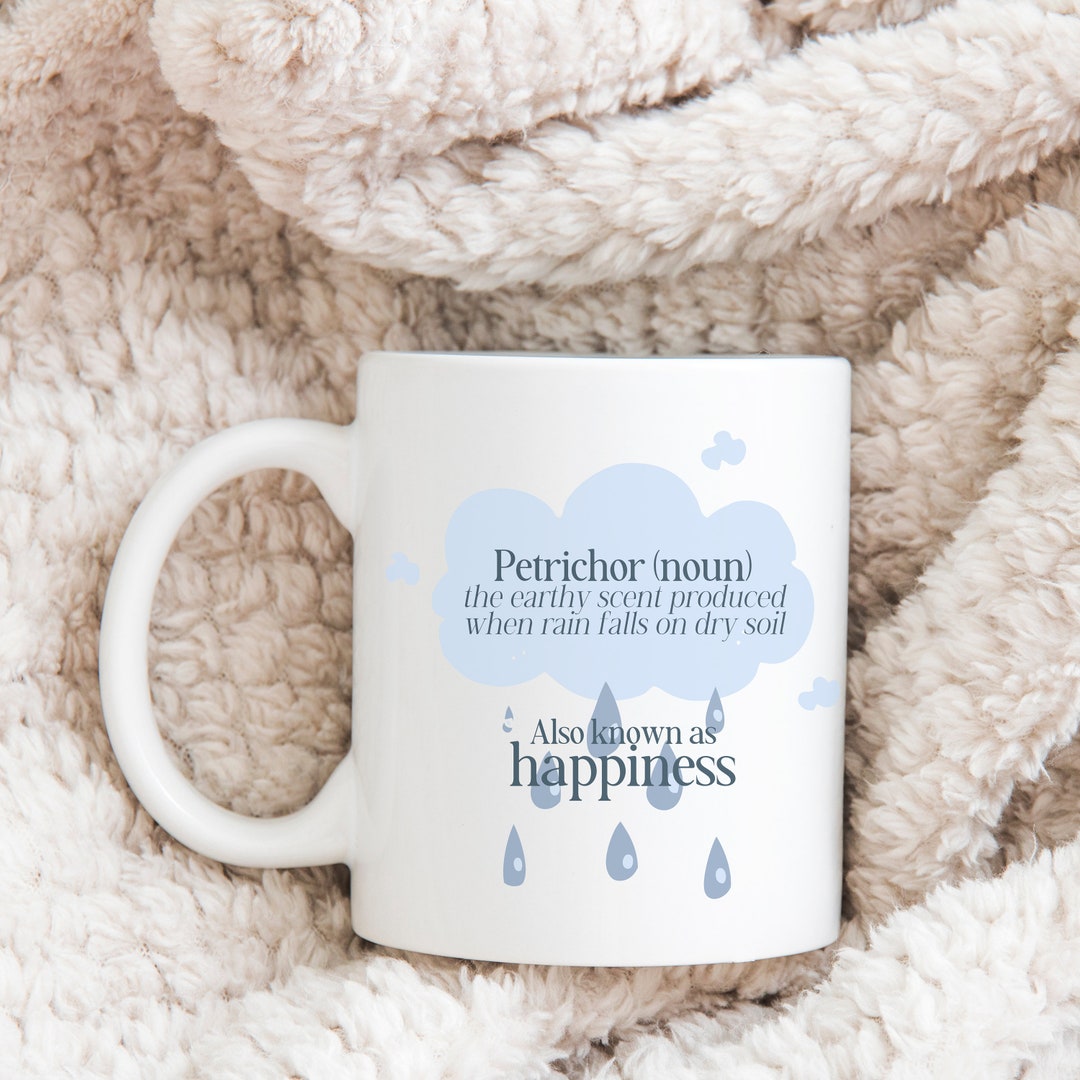 Smell of Rain Quote Mug, Rain Lover Gift, Coffee Mug With Rain ...