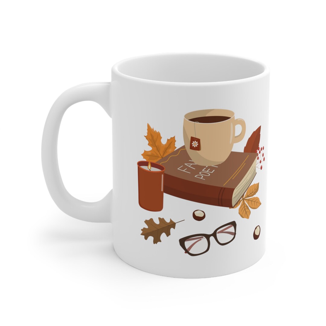 Cozy Fall Vibes Aesthetic Mug, Whimsical Boho Fall Vibes Illustration ...