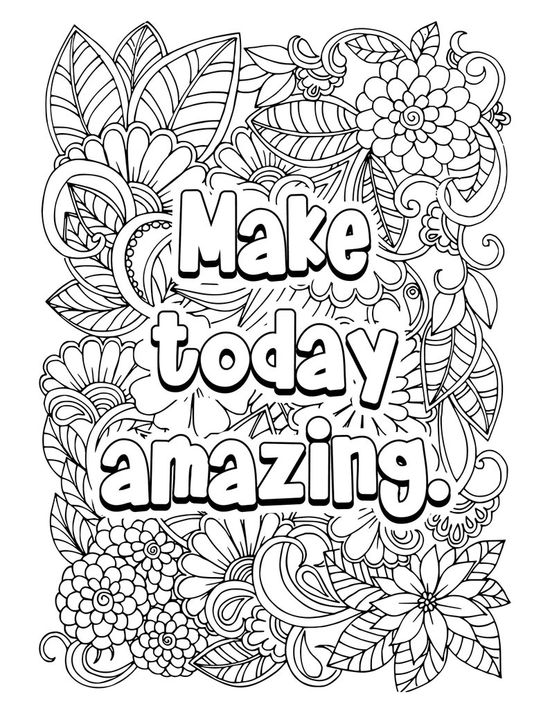 Quote Printable Coloring Pages - Etsy