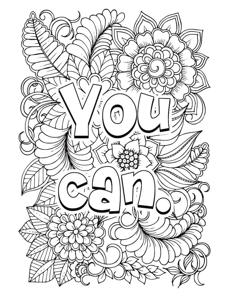 Quote Printable Coloring Pages - Etsy