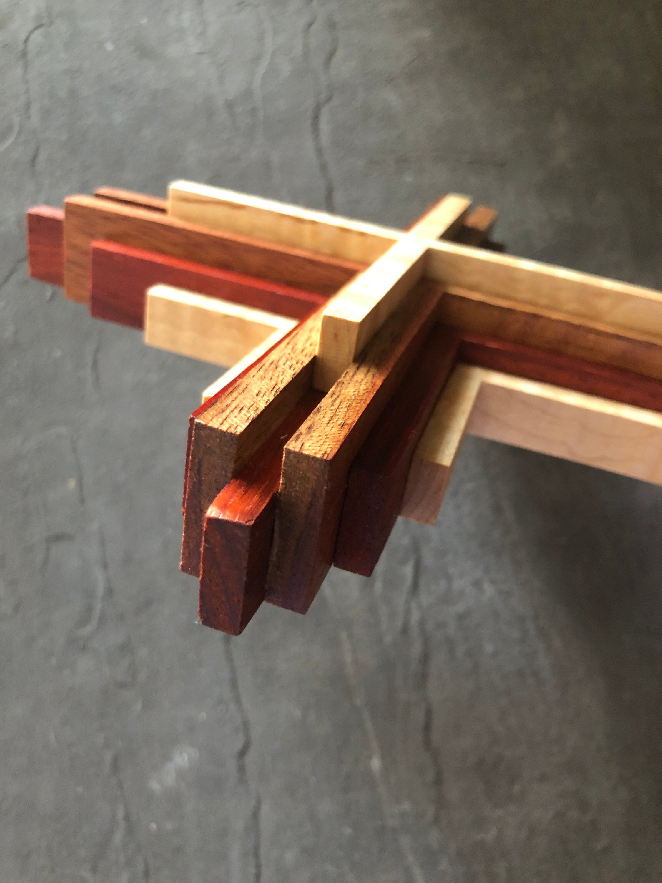 Wooden Hanging Cross With Inlay - Etsy