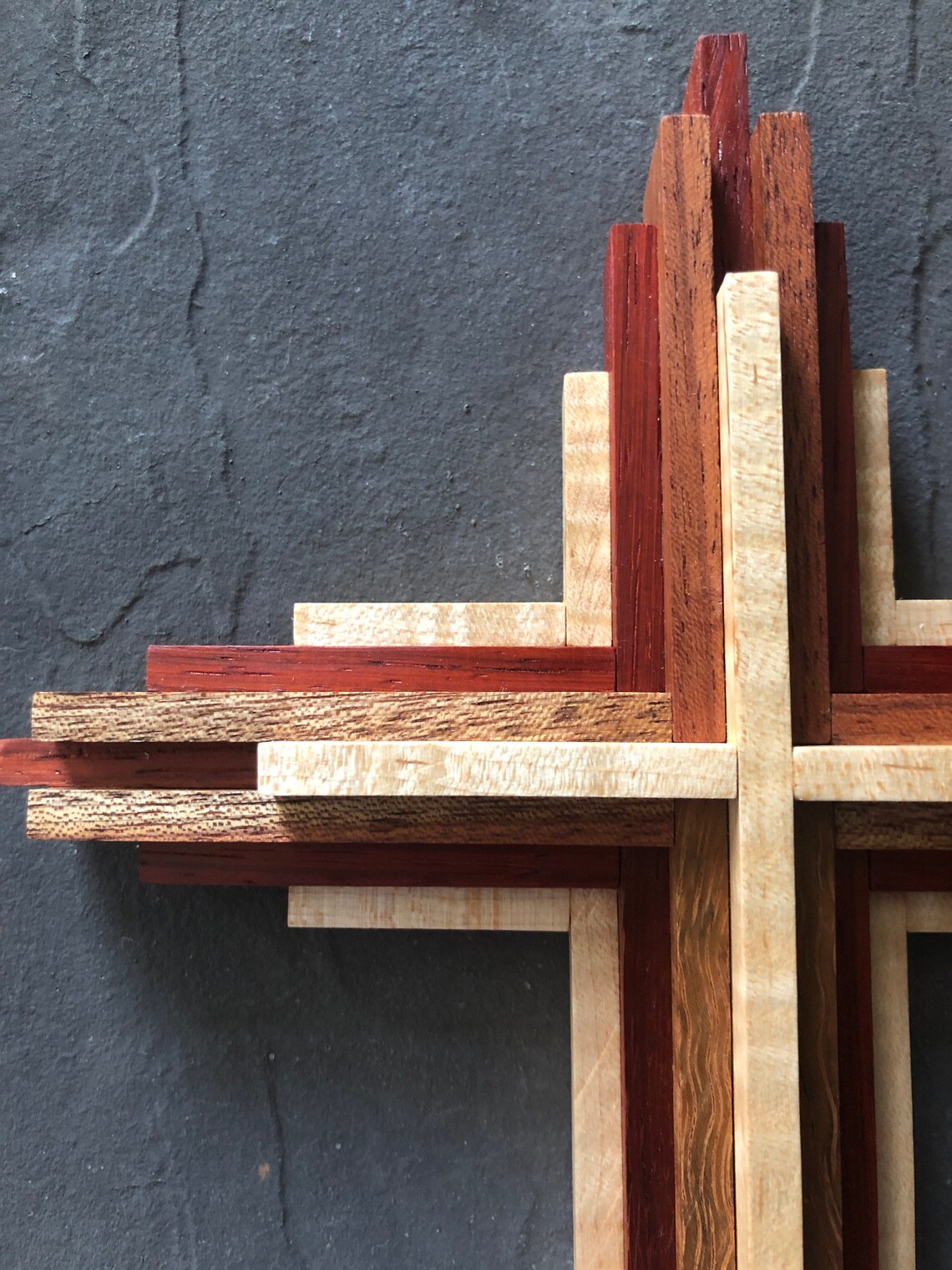 Wooden Hanging Cross With Inlay - Etsy