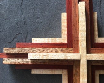 Wooden Hanging Cross With Inlay - Etsy