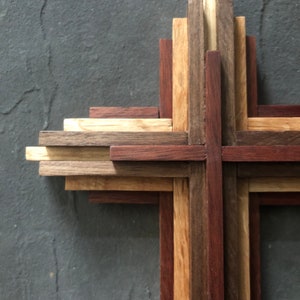 Wooden Hanging Cross With Inlay - Etsy