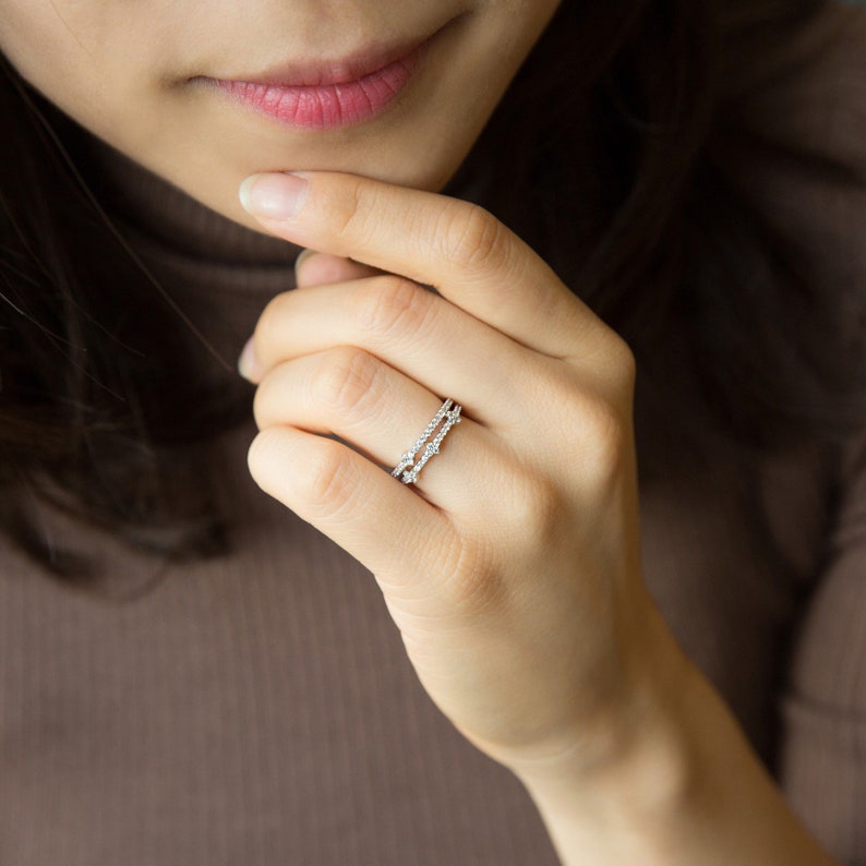 Layered Simple Design for Single Rings Sweet Combo Silver - Etsy
