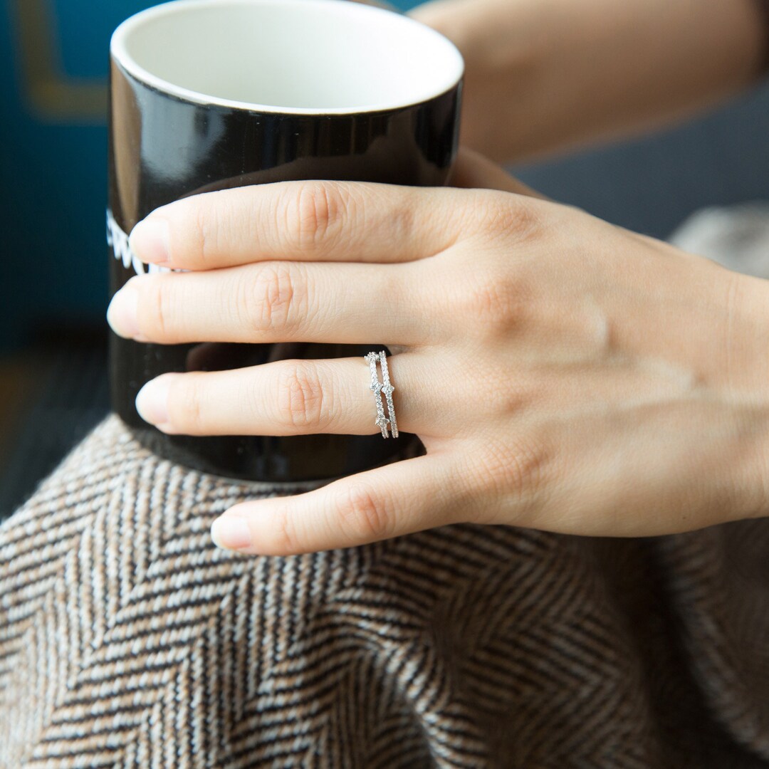 Layered Simple Design for Single Rings Sweet Combo Silver Ring by ...