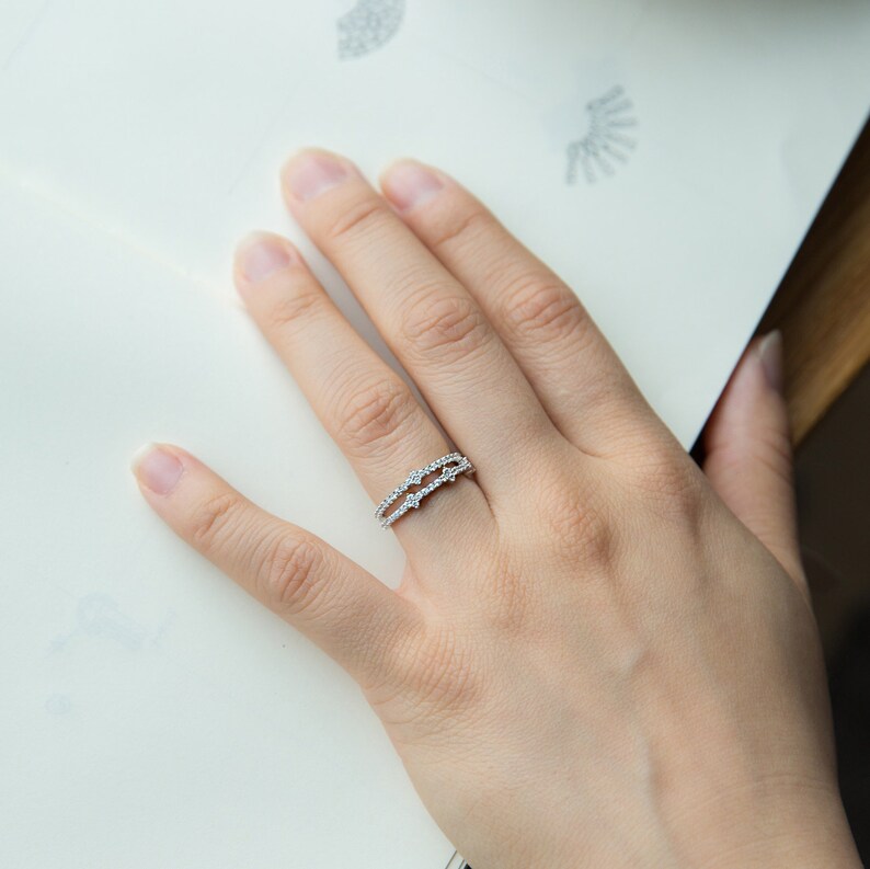 Layered Simple Design for Single Rings Sweet Combo Silver - Etsy