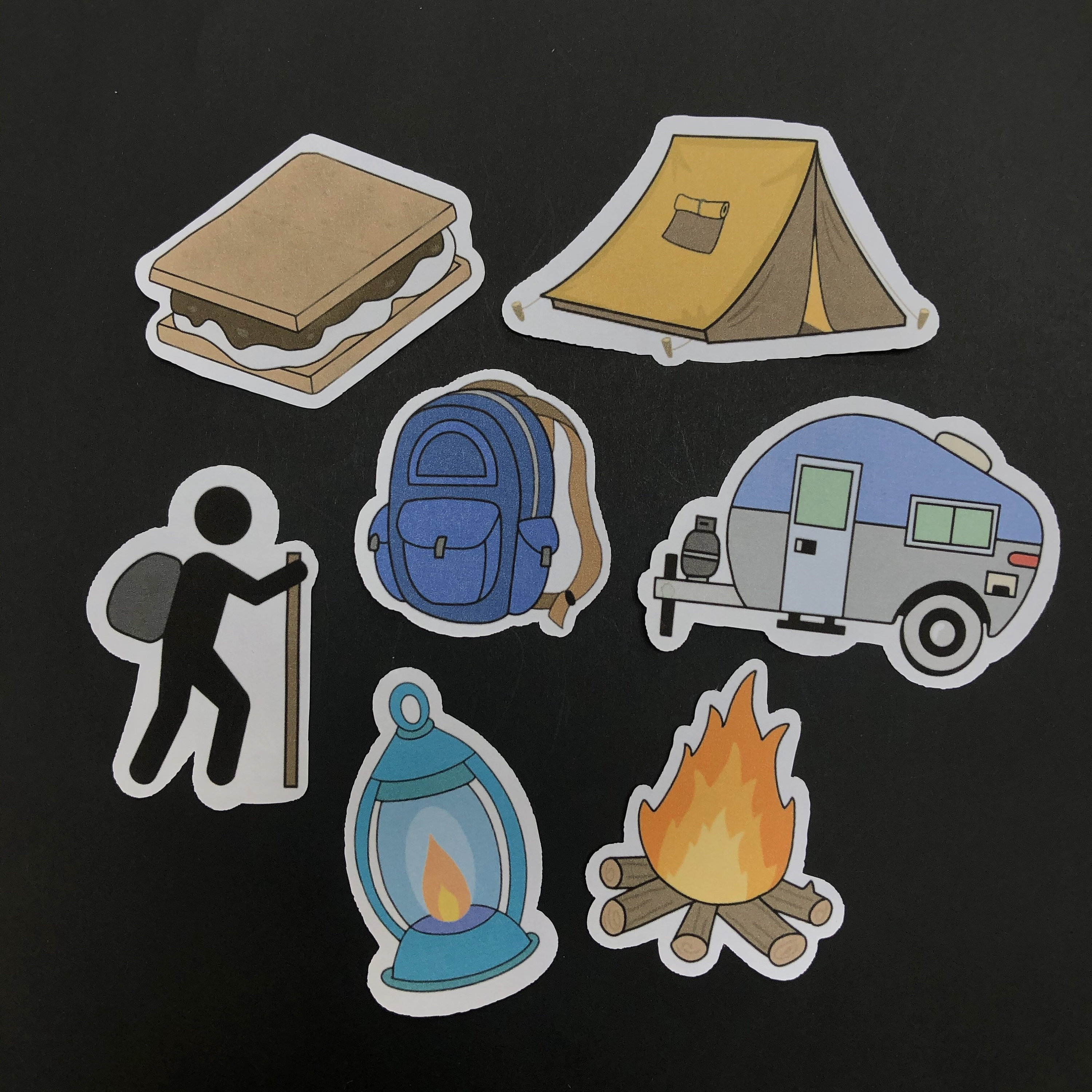 Camping Sticker Pack | Etsy