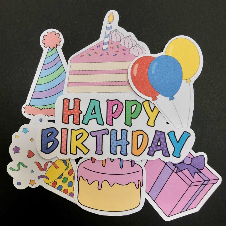 Happy Birthday Sticker Pack - Etsy