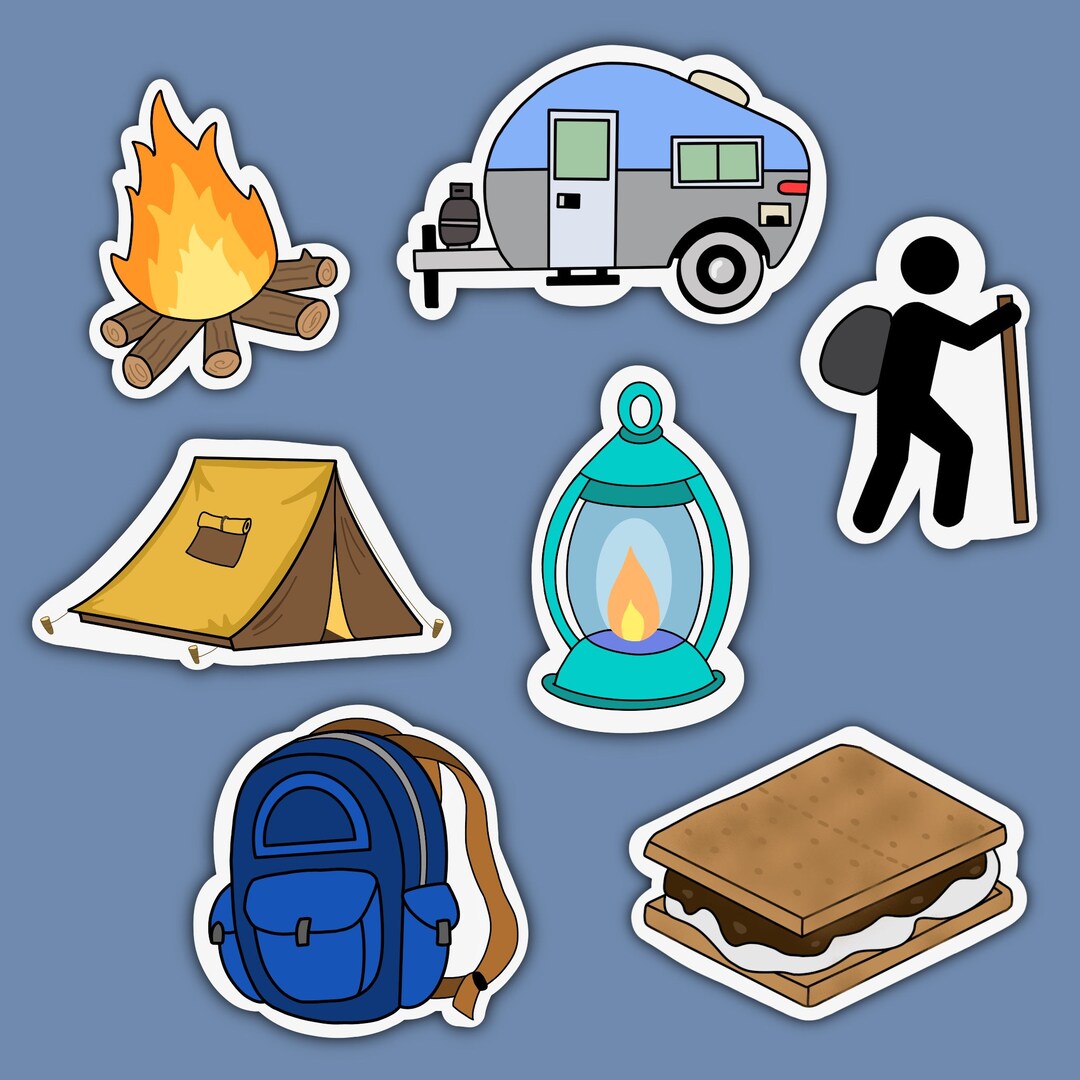 Camping Sticker Pack - Etsy
