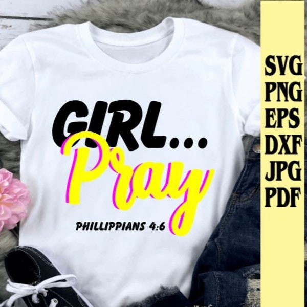 Girl Pray Svg - Etsy