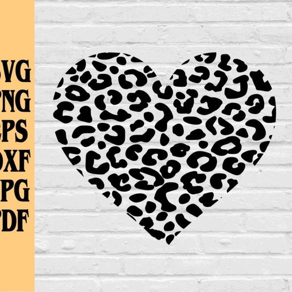 Leopard Heart Svg - Etsy