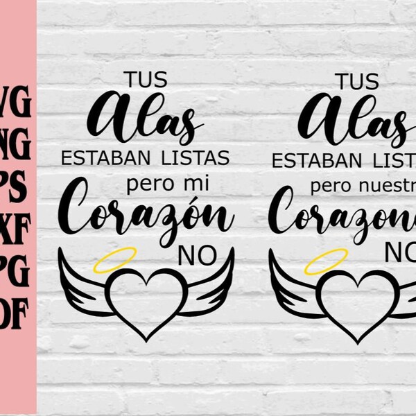 Tus Alas Estaban Lists Pro Nuestros Corazones No Png - Etsy
