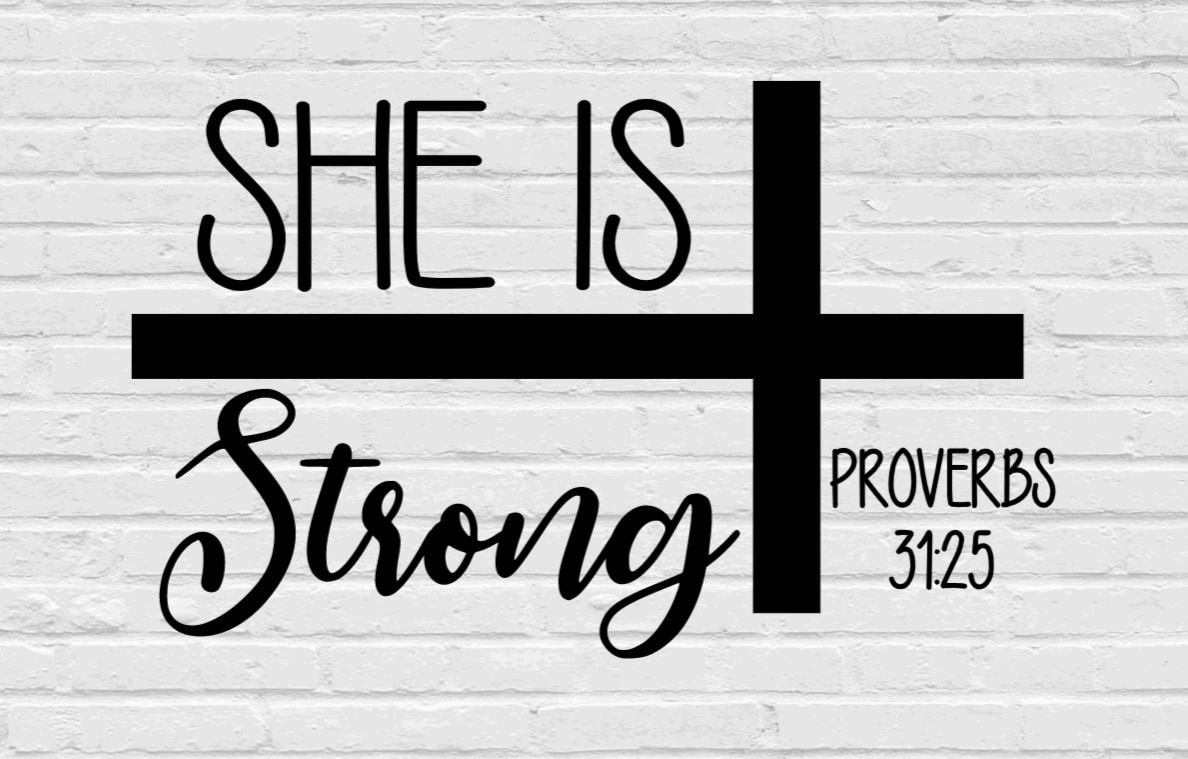 Proverbs 31 25 Cross Tattoo