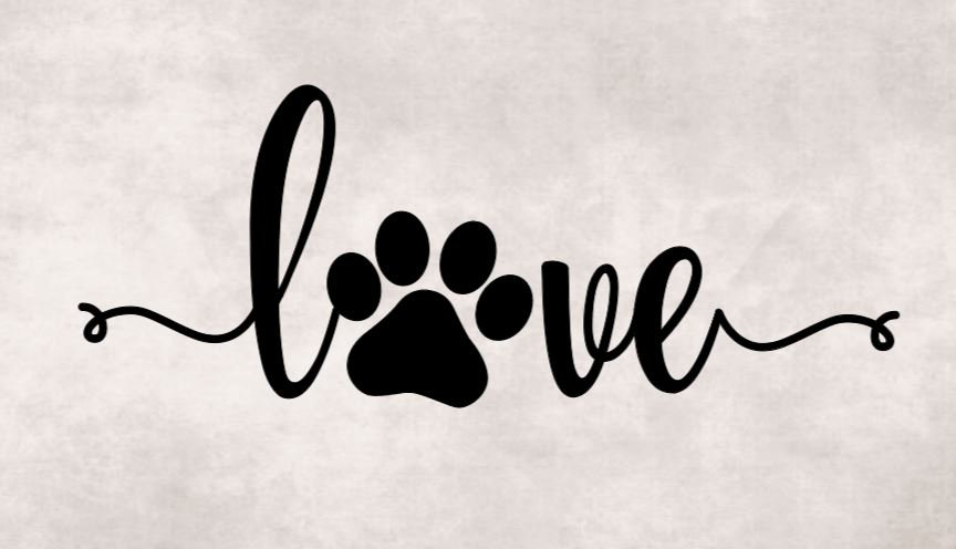 Cursive Love Dog Paw Print Svg Png Eps Dxf Jpg Pdf/dog Print - Etsy UK