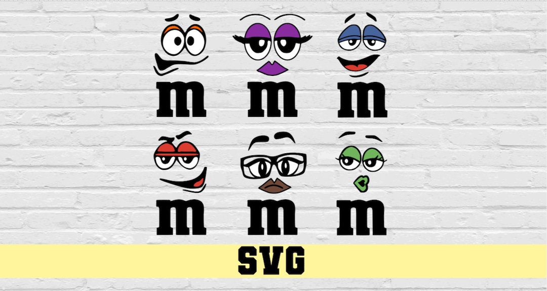 Candy Faces With m SVG Digital Cut File/lower Case M Candy Faces W ...