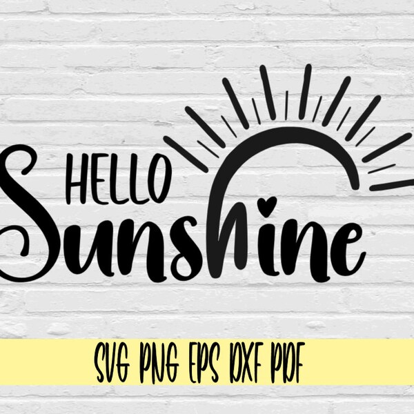 Hello Sunshine Svg - Etsy