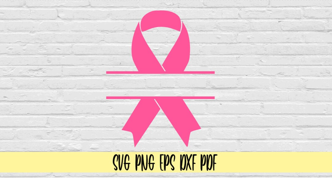 Pink Cancer Ribbon Name Frame Split Monogram Svg Png Eps Dxf Pdf/cancer ...