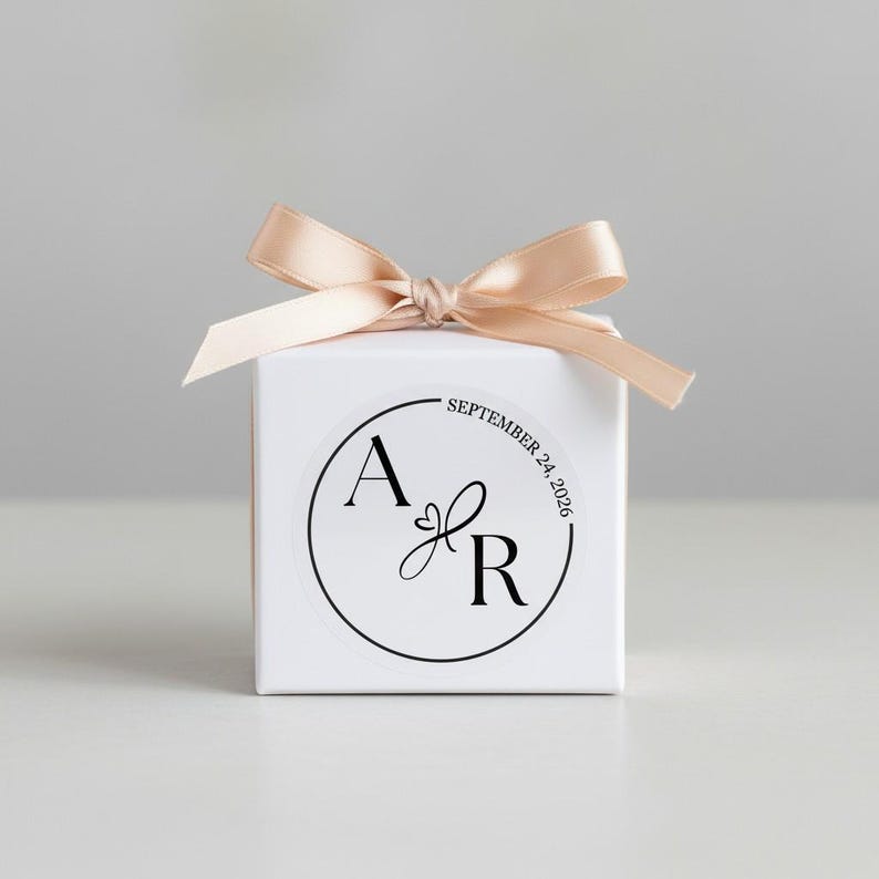 Gold Foil Wedding Stickers | Personalized Initials Labels | Custom ...