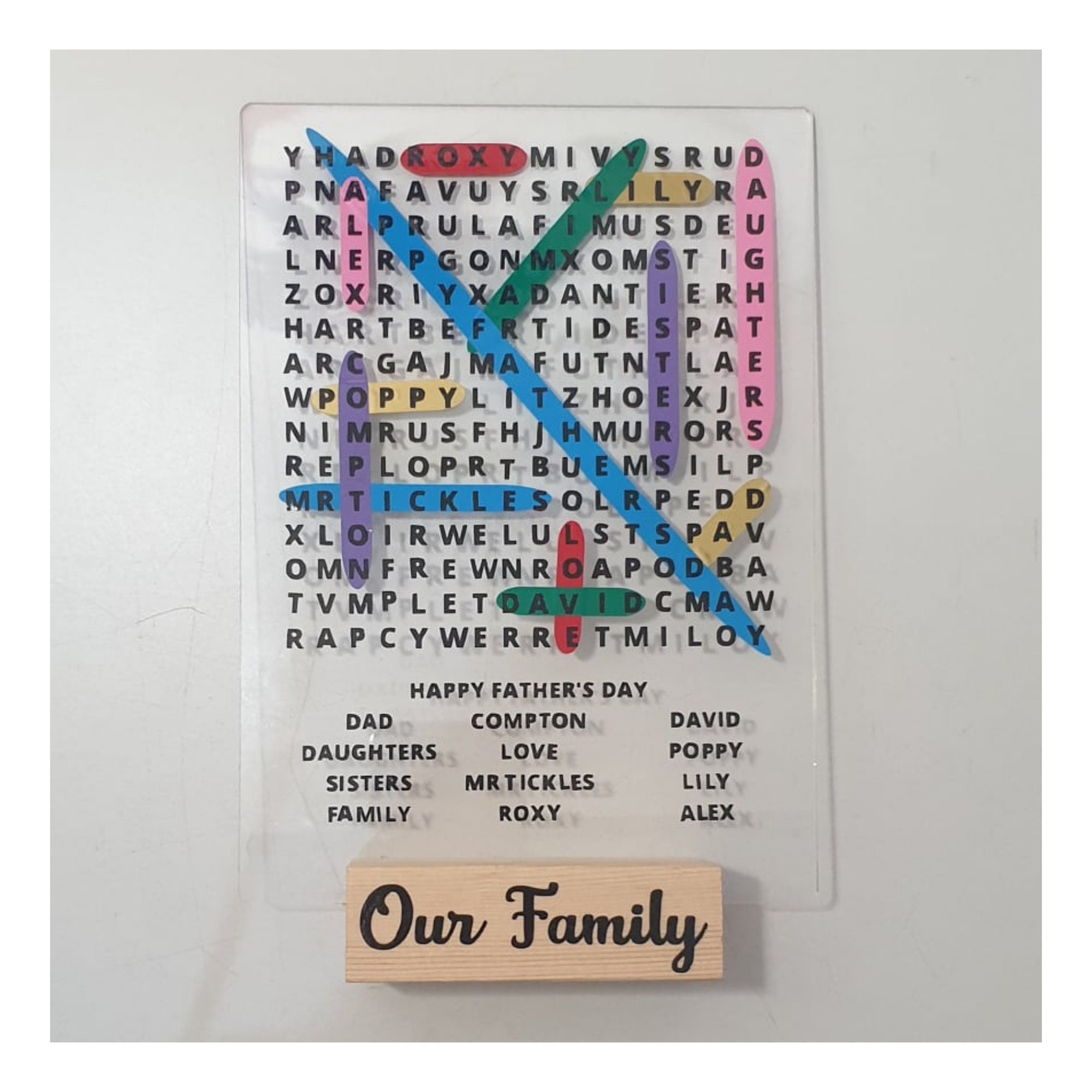 Personalised Word Search Sign Acrylic Table Sign - Etsy New Zealand