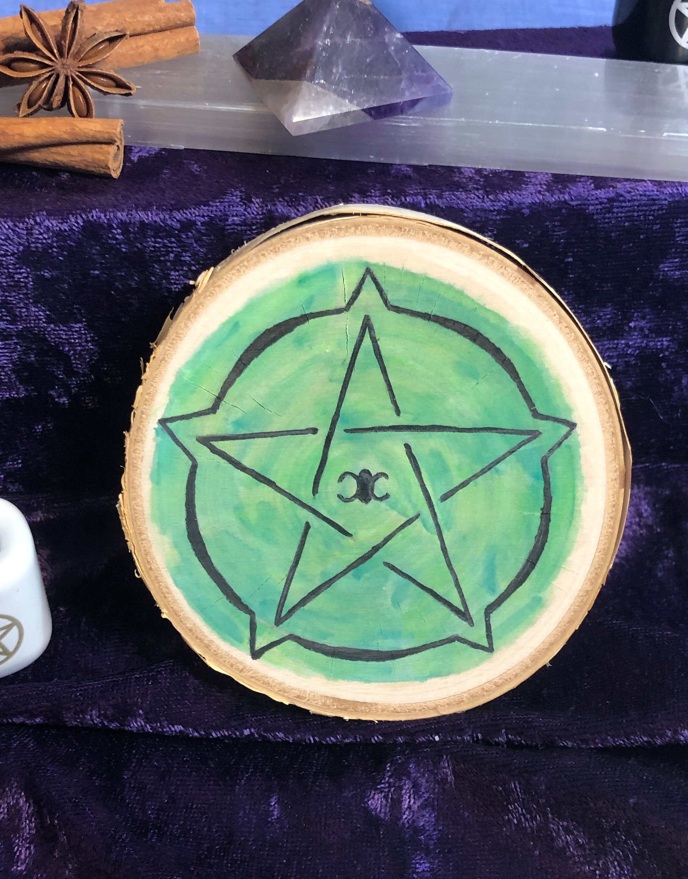 Water Color Wooden Pentacle Altar Tile - Etsy