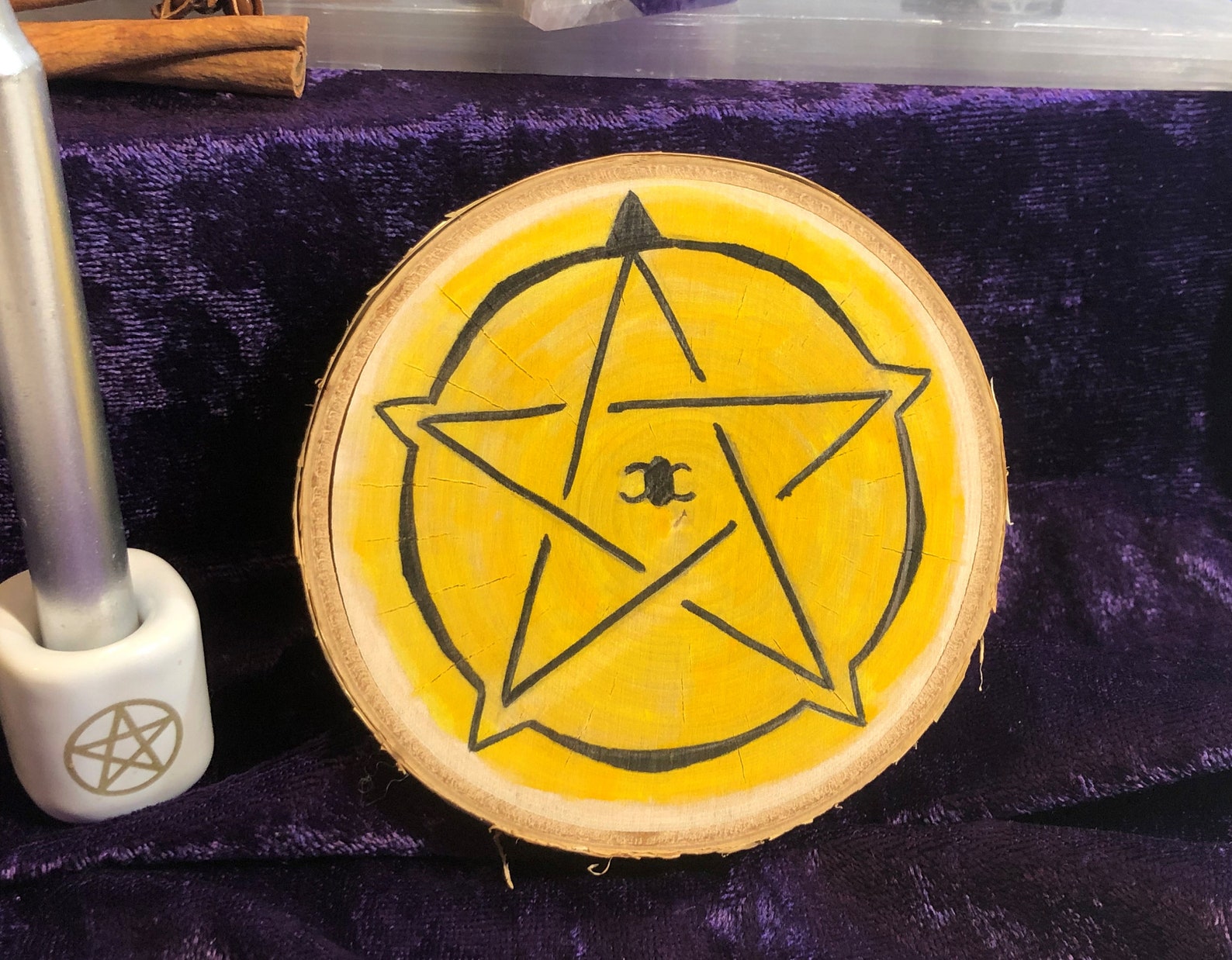 Water Color Wooden Pentacle Altar Tile - Etsy