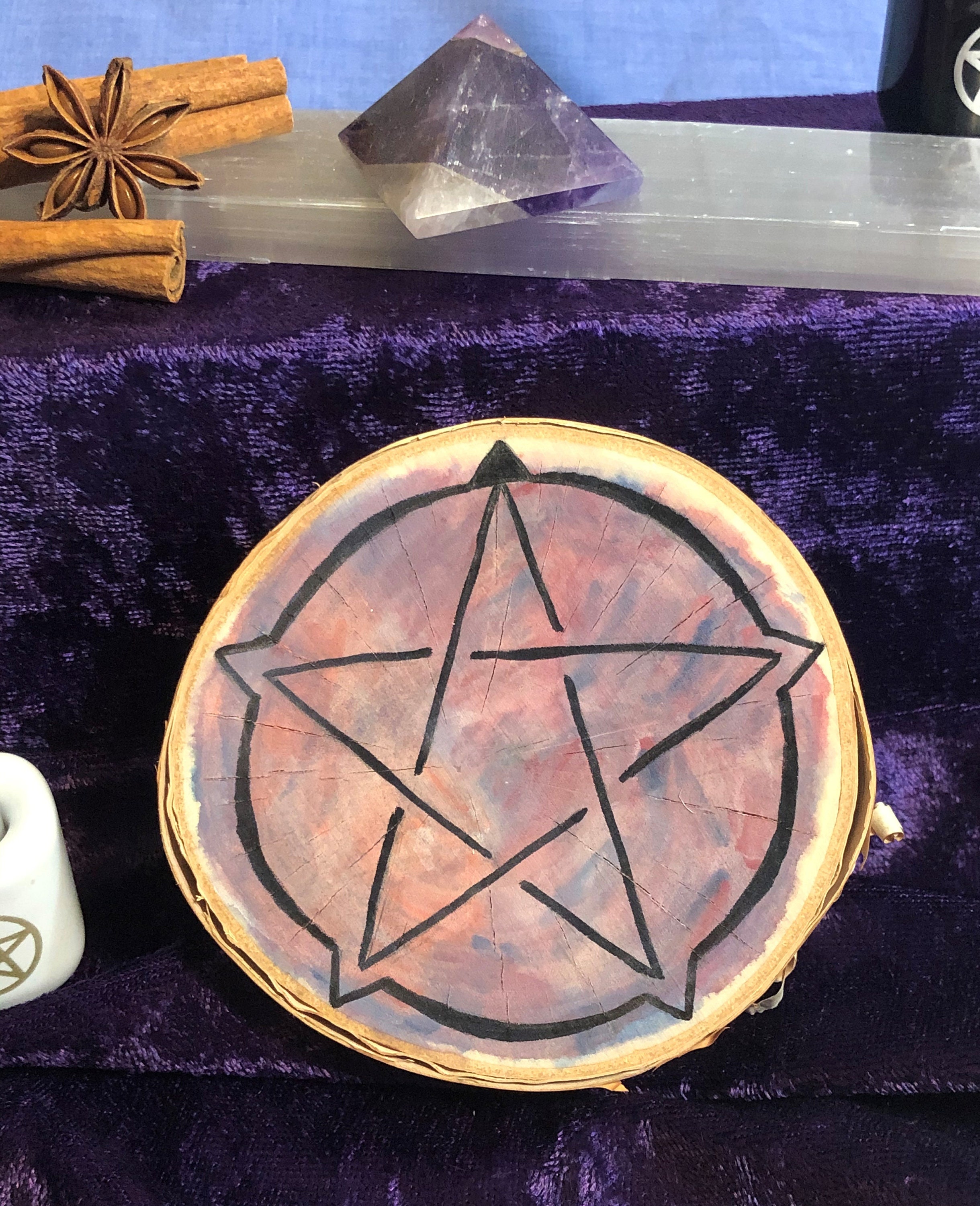 Water Color Wooden Pentacle Altar Tile - Etsy