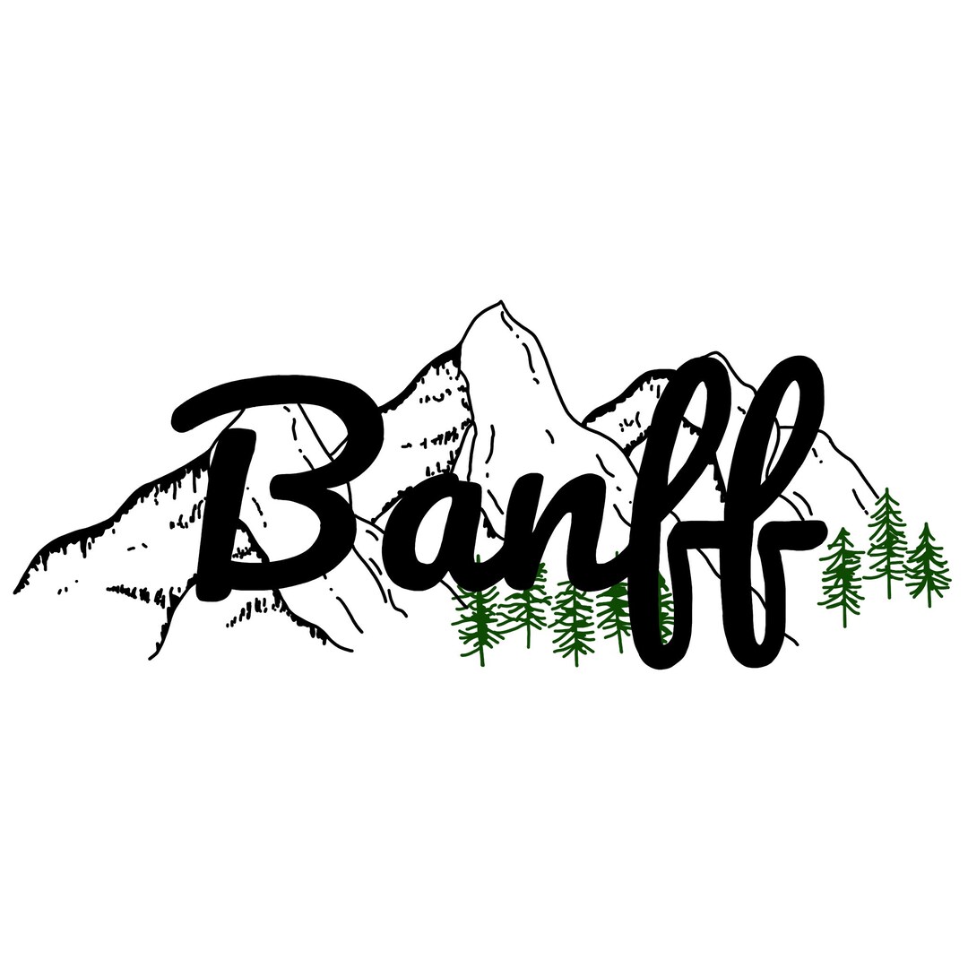 Simple Banff Mountains PNG File - Etsy