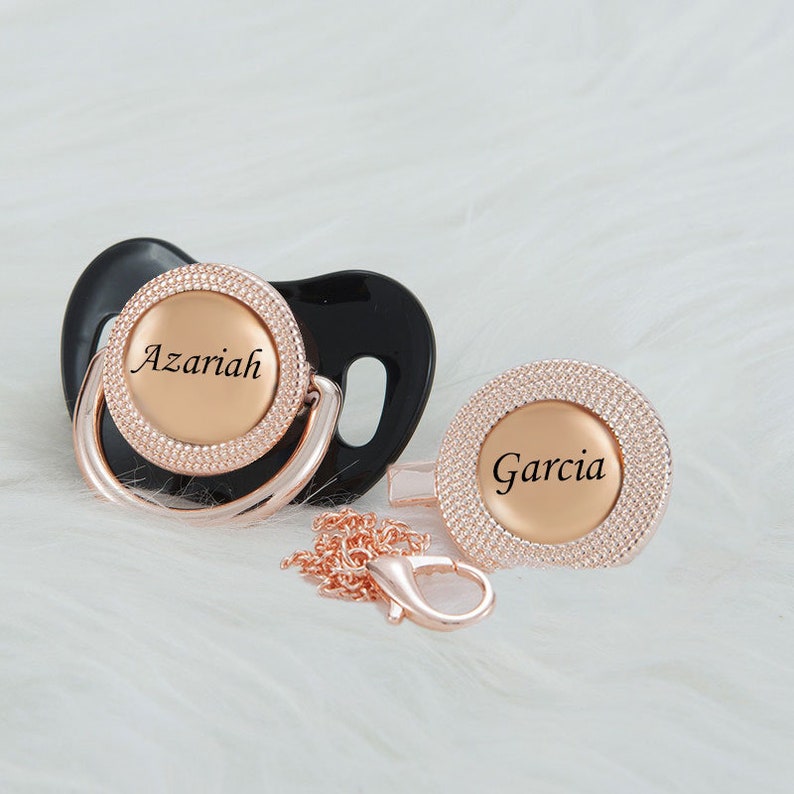 Rose Gold Custom Pacifier With Personalized Baby's Name - Etsy