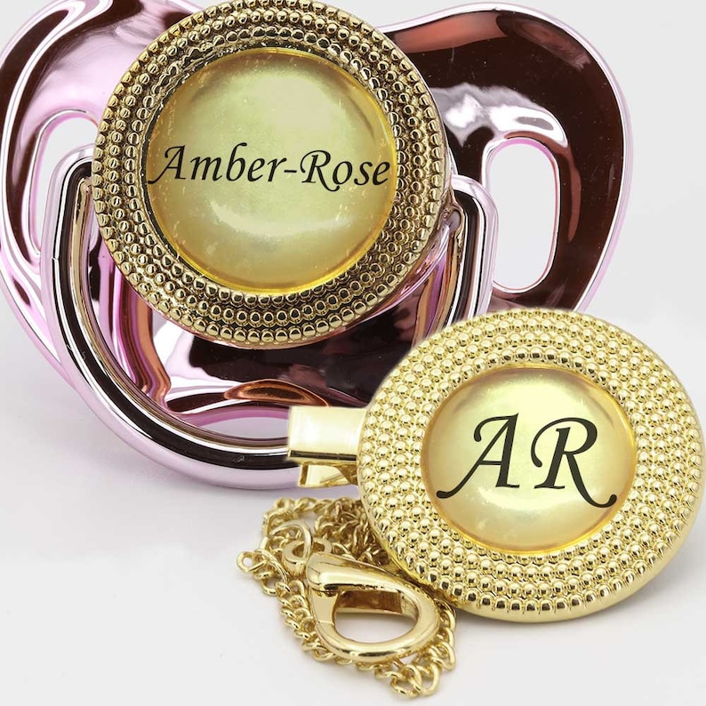 Gold Custom Pacifier With Personalized Baby's Name Gift - Etsy