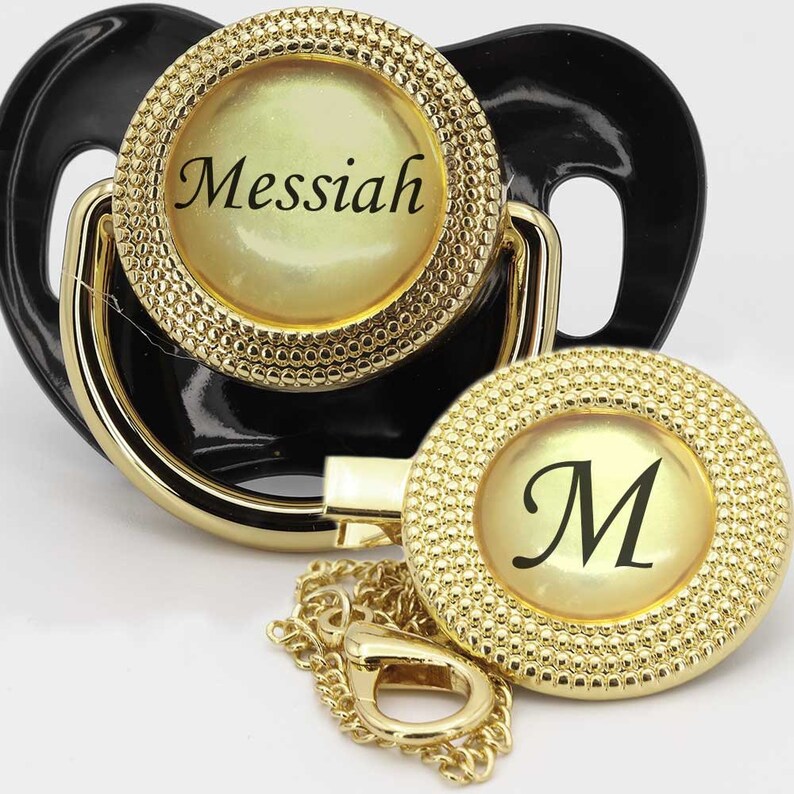 Gold Custom Pacifier With Personalized Baby's Name Gift - Etsy