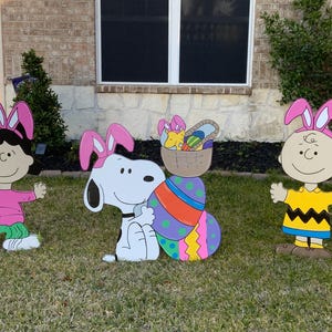 Peanuts Gang Easter Yard Art - Etsy