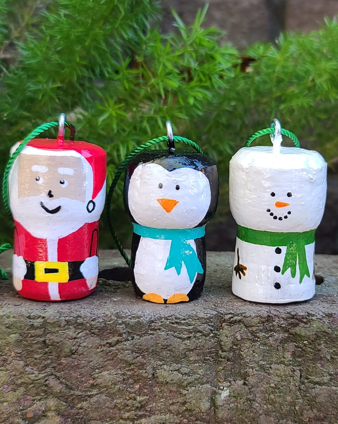 3 Christmas Combo Ornaments - Snowman, Santa, & Penguin - Etsy