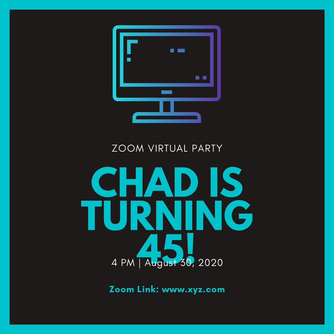 Zoom Virtual Party Invitation - Etsy