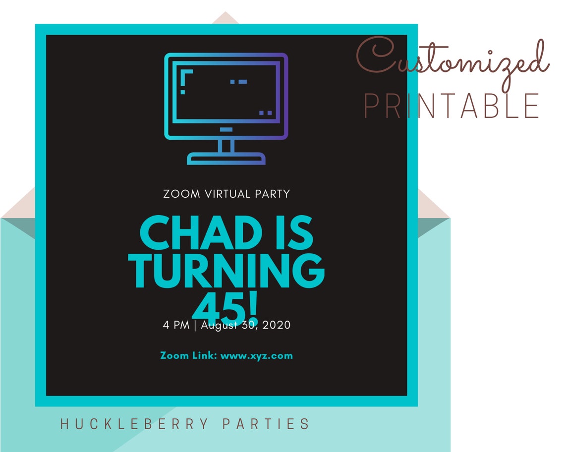 Zoom Virtual Party Invitation - Etsy