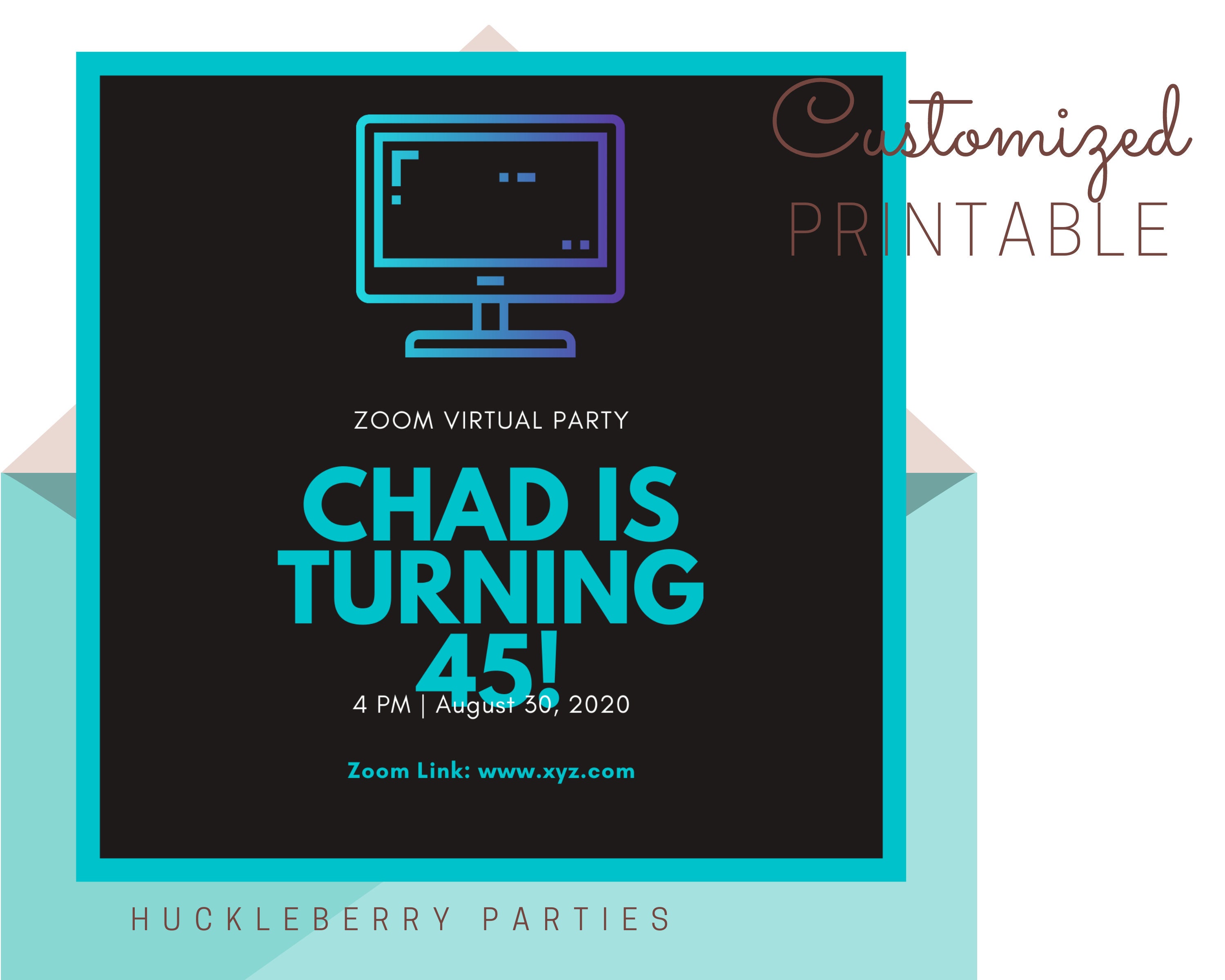 Zoom Virtual Party Invitation - Etsy