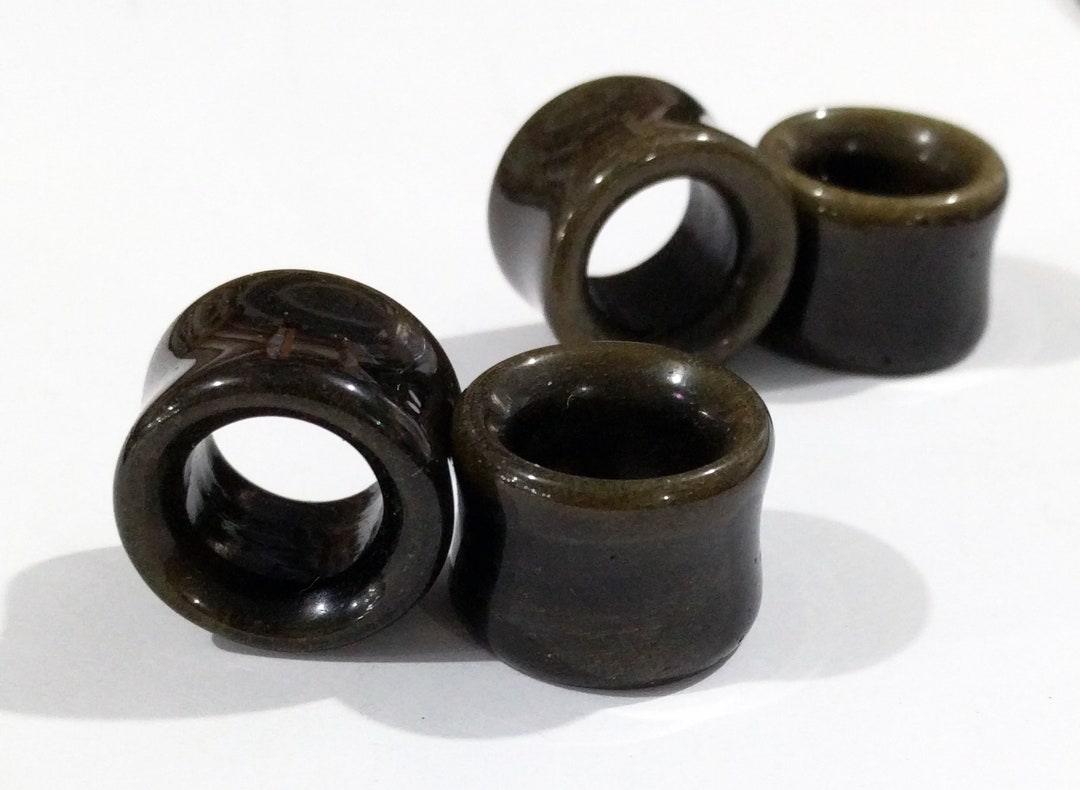 Golden Obsidian Double Flared Flesh Tunnel Plugs pair 6mm 2G - Etsy