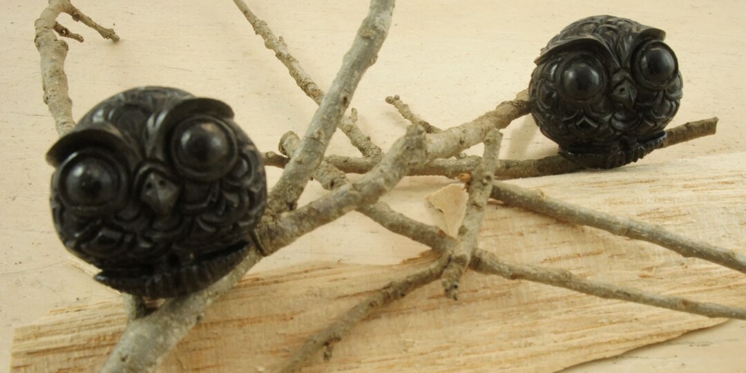 Black Ebony Wood Perched Owl Plugs 12mm 1/2 14mm 9/16 16mm 5/8 18mm 11/ ...